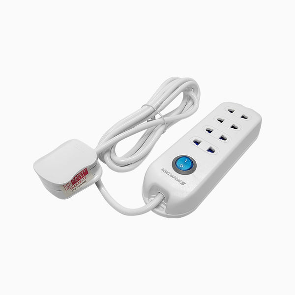 4 Way 2-Pin Power Socket 2 Metres – SOUNDTEOH