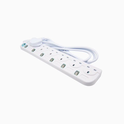 6 Way Extension Socket 2 Metres – SOUNDTEOH